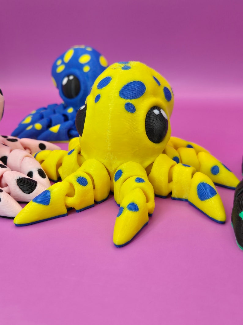 Cinderwing Tiny Octopus, 3D Printed Articulated Fidget Pet - Etsy