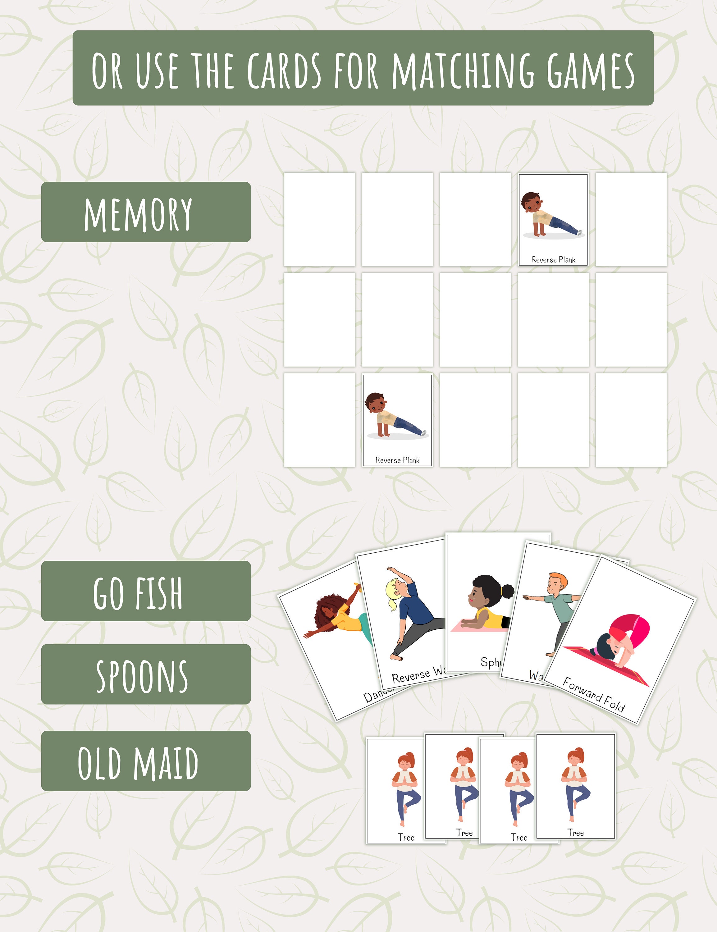 Printable Yoga Cards for Adults and Kids - Etsy