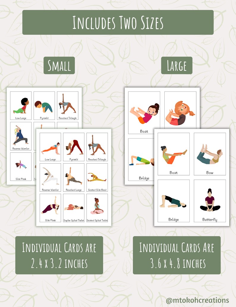 Printable Yoga Cards for Adults and Kids - Etsy