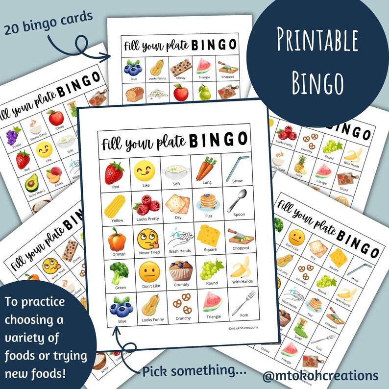 Nutrition and Food Choice Bingo fill Your Plate Bingo - Etsy