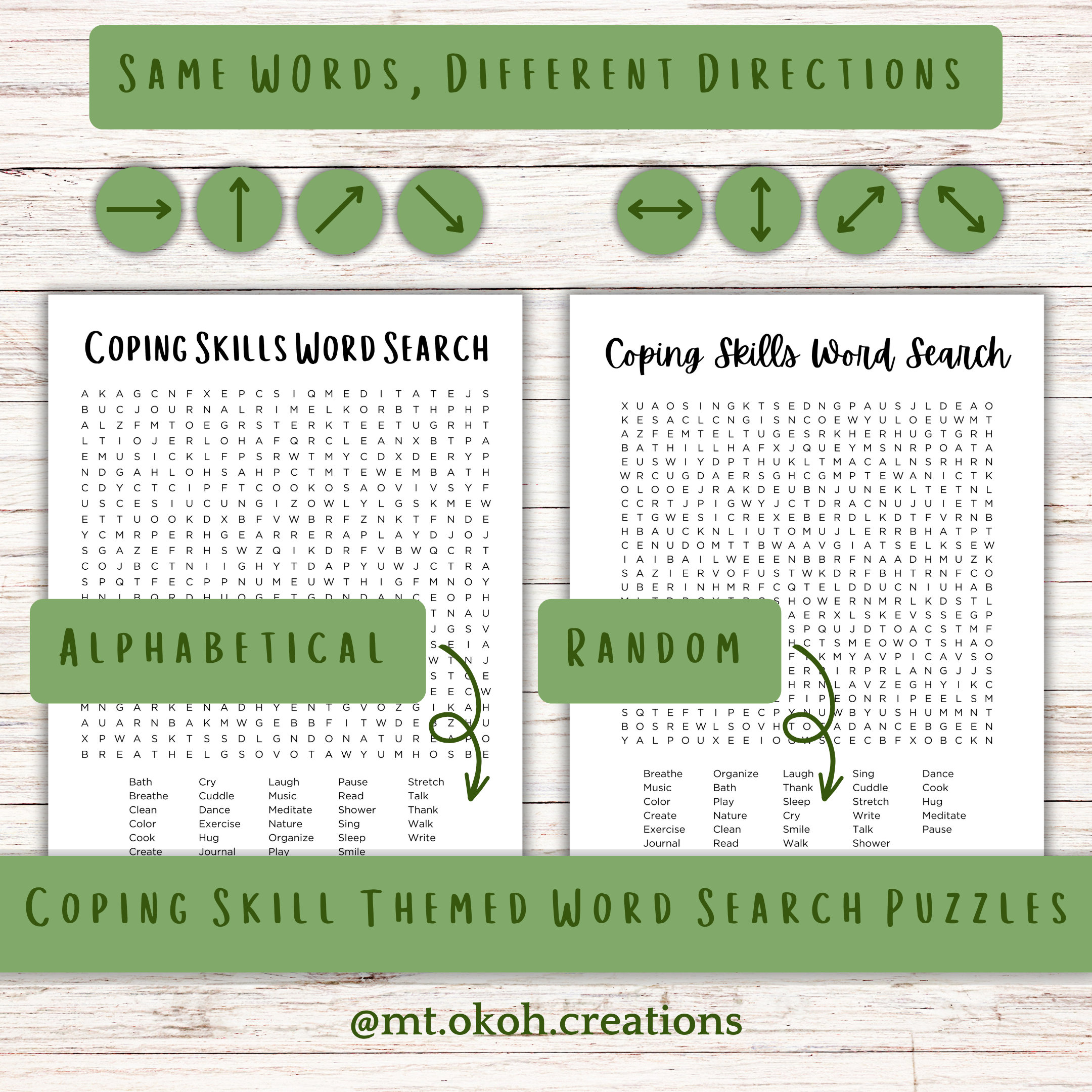 Coping Skill Themed Word Search Puzzle - Etsy