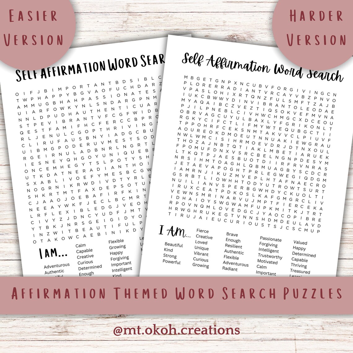 Positive Affirmations Word Search Puzzle - Etsy
