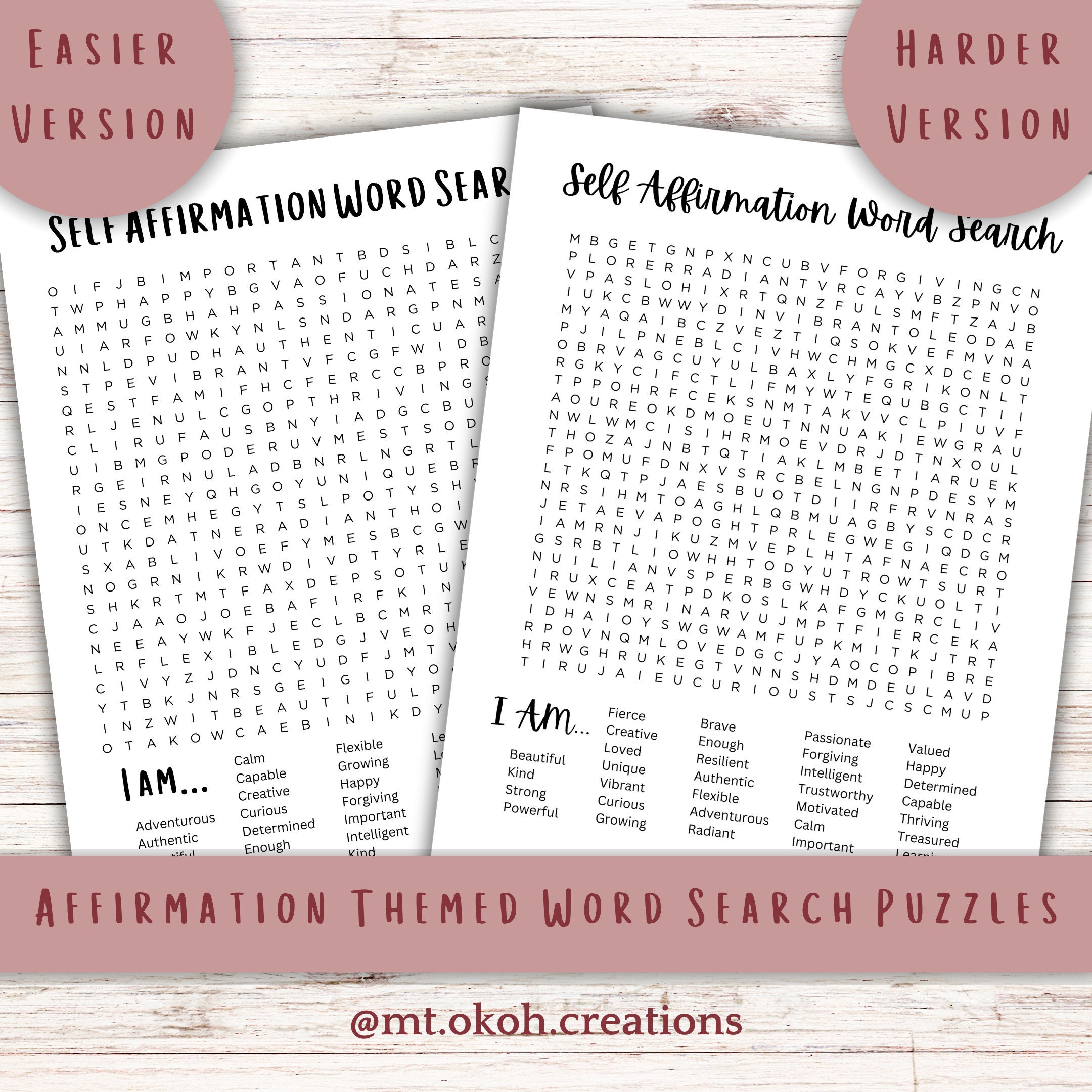 Positive Affirmations Word Search Puzzle - Etsy