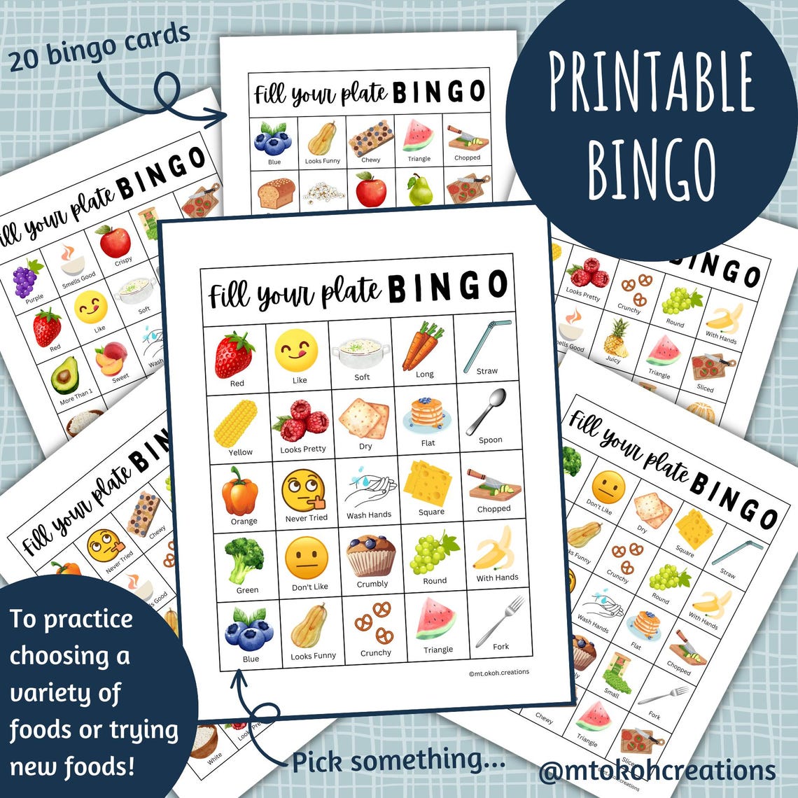 Nutrition and Food Choice Bingo - "fill Your Plate Bingo" - Etsy