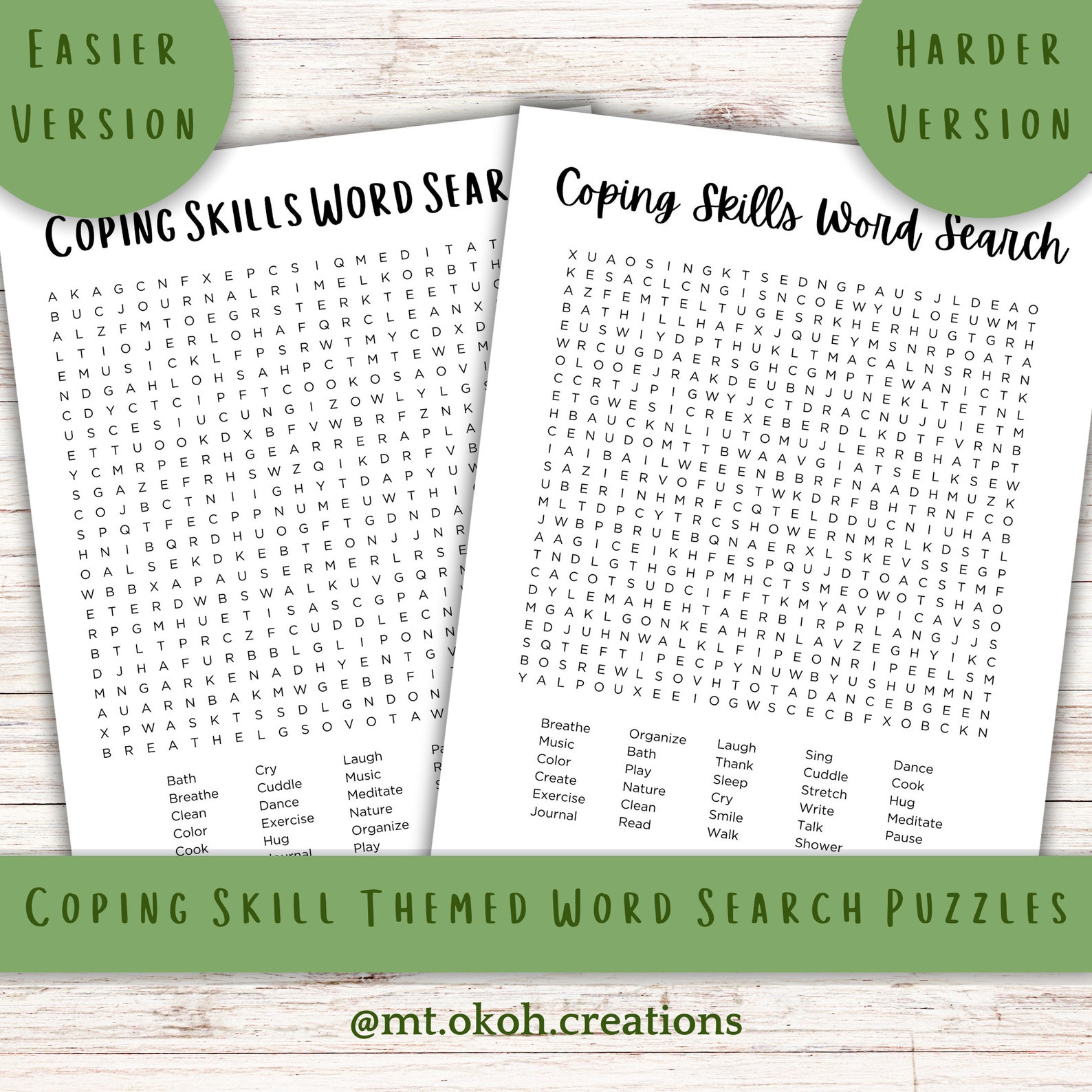 Coping Skill Themed Word Search Puzzle - Etsy