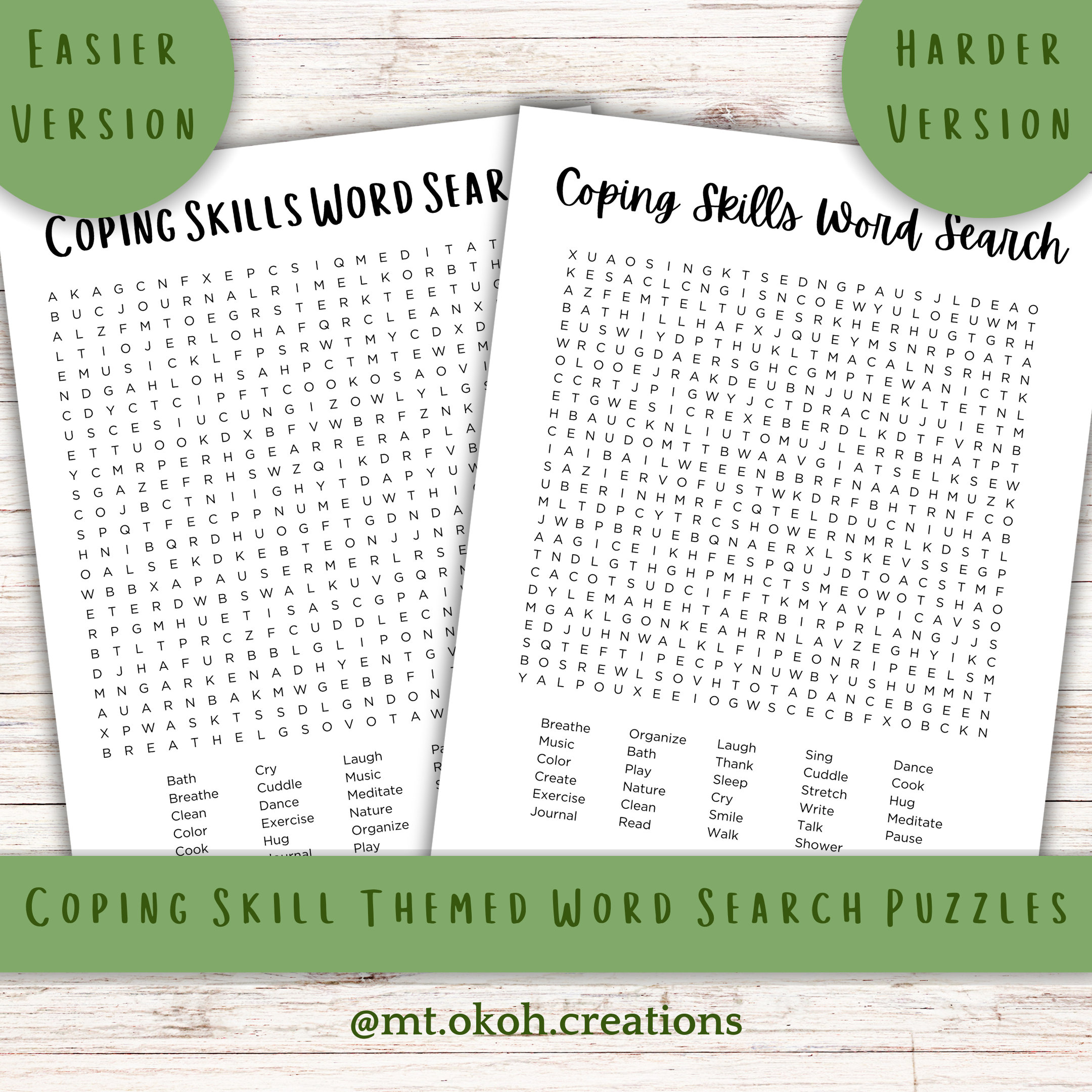 Coping Skill Themed Word Search Puzzle - Etsy
