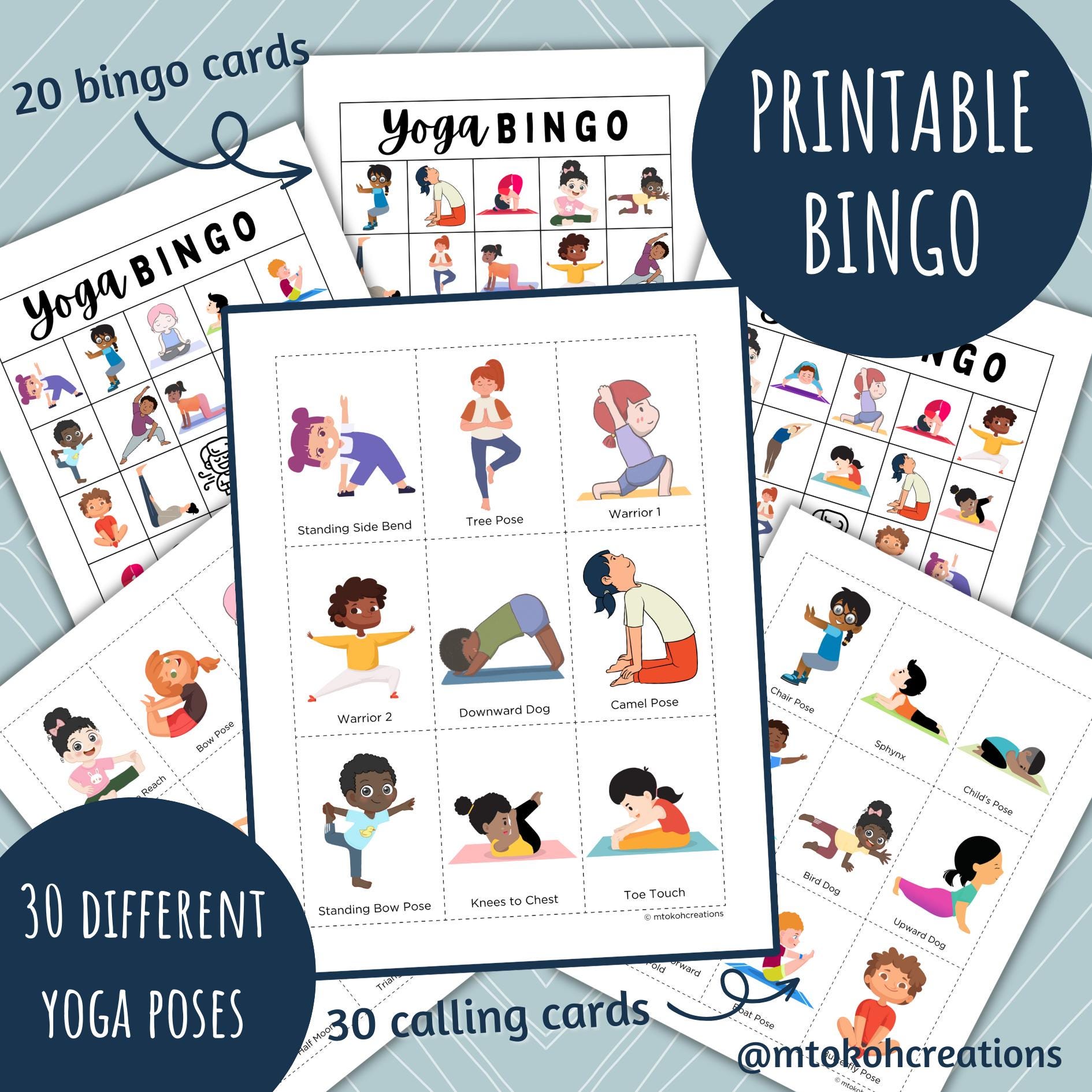 Yoga Bingo Printable - Etsy