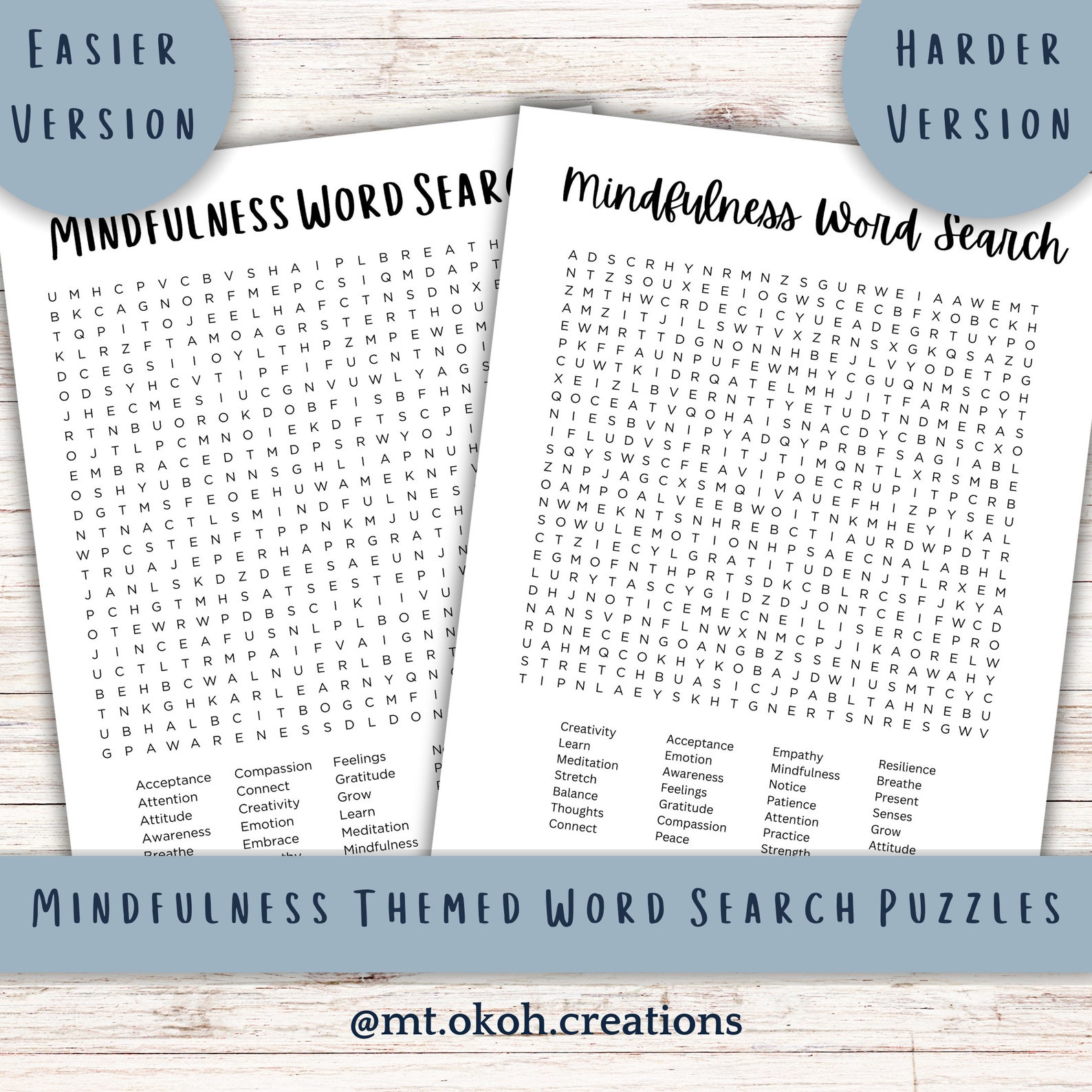 Mindfulness Word Search Puzzle Printable - Etsy