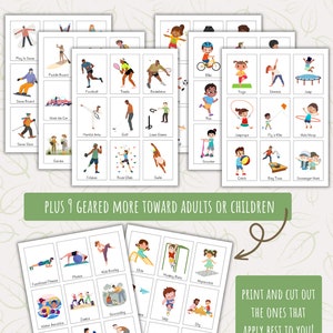 Physical Activity Cards for Adults and Kids Digital Download - Etsy