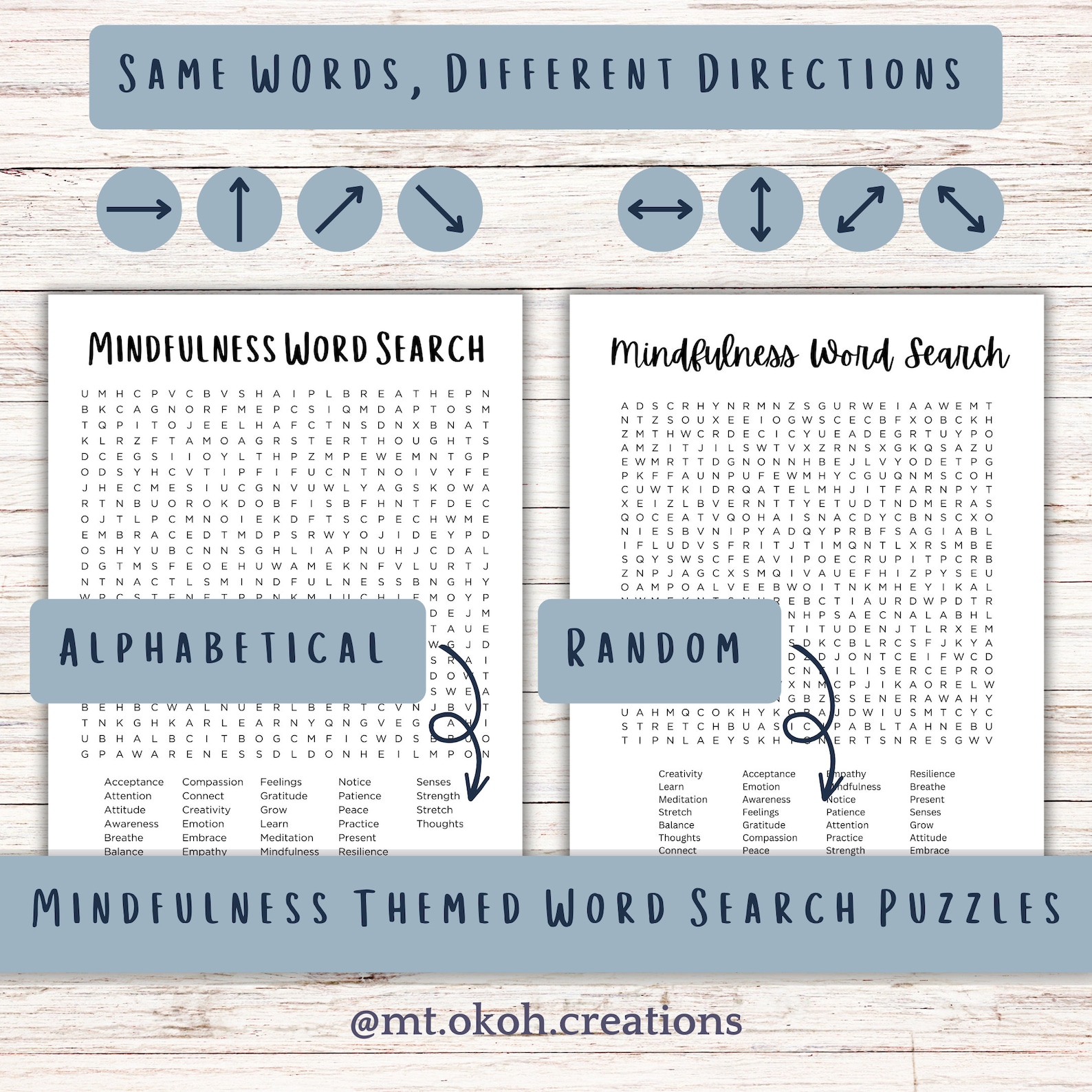 Mindfulness Word Search Puzzle Printable - Etsy
