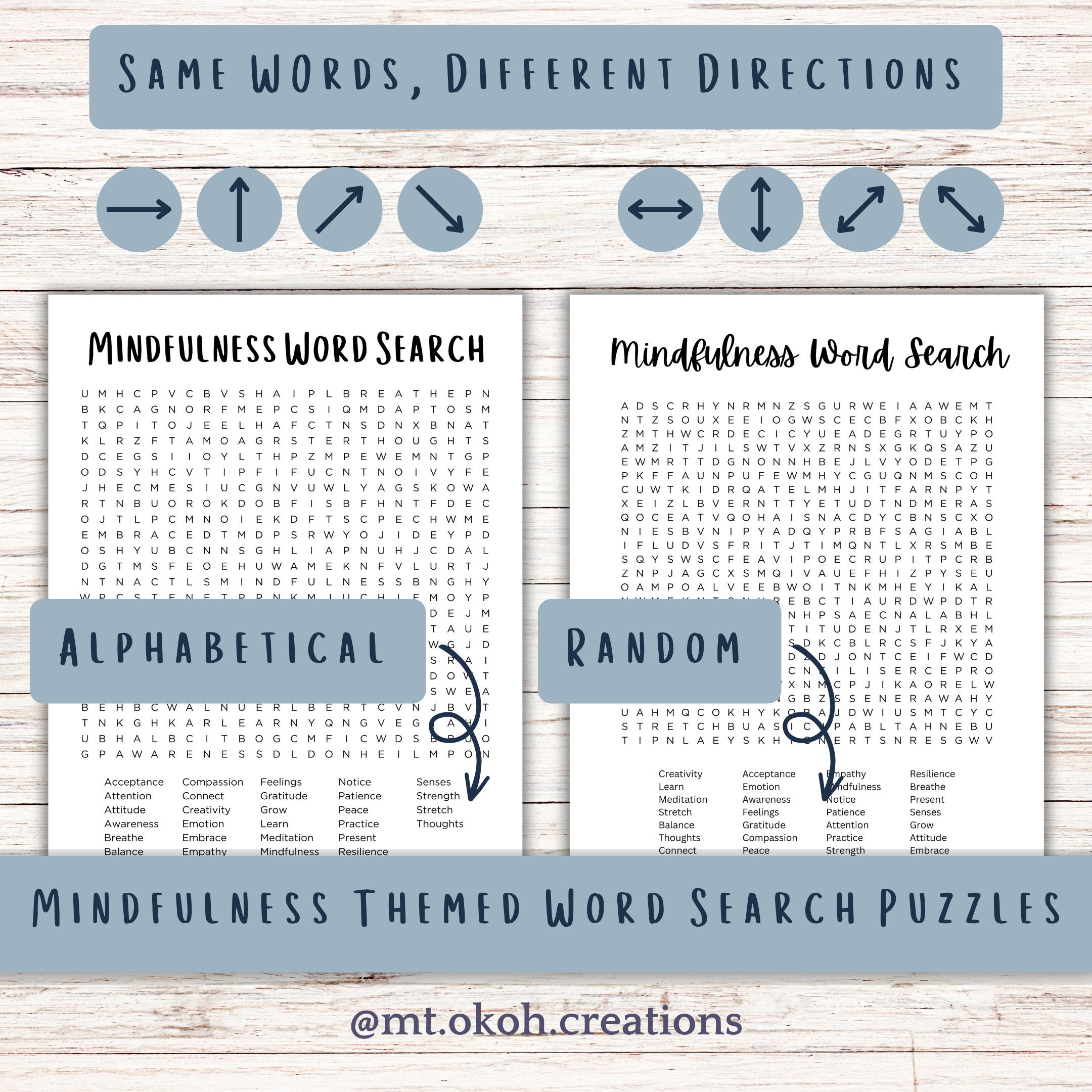 Mindfulness Word Search Puzzle Printable - Etsy