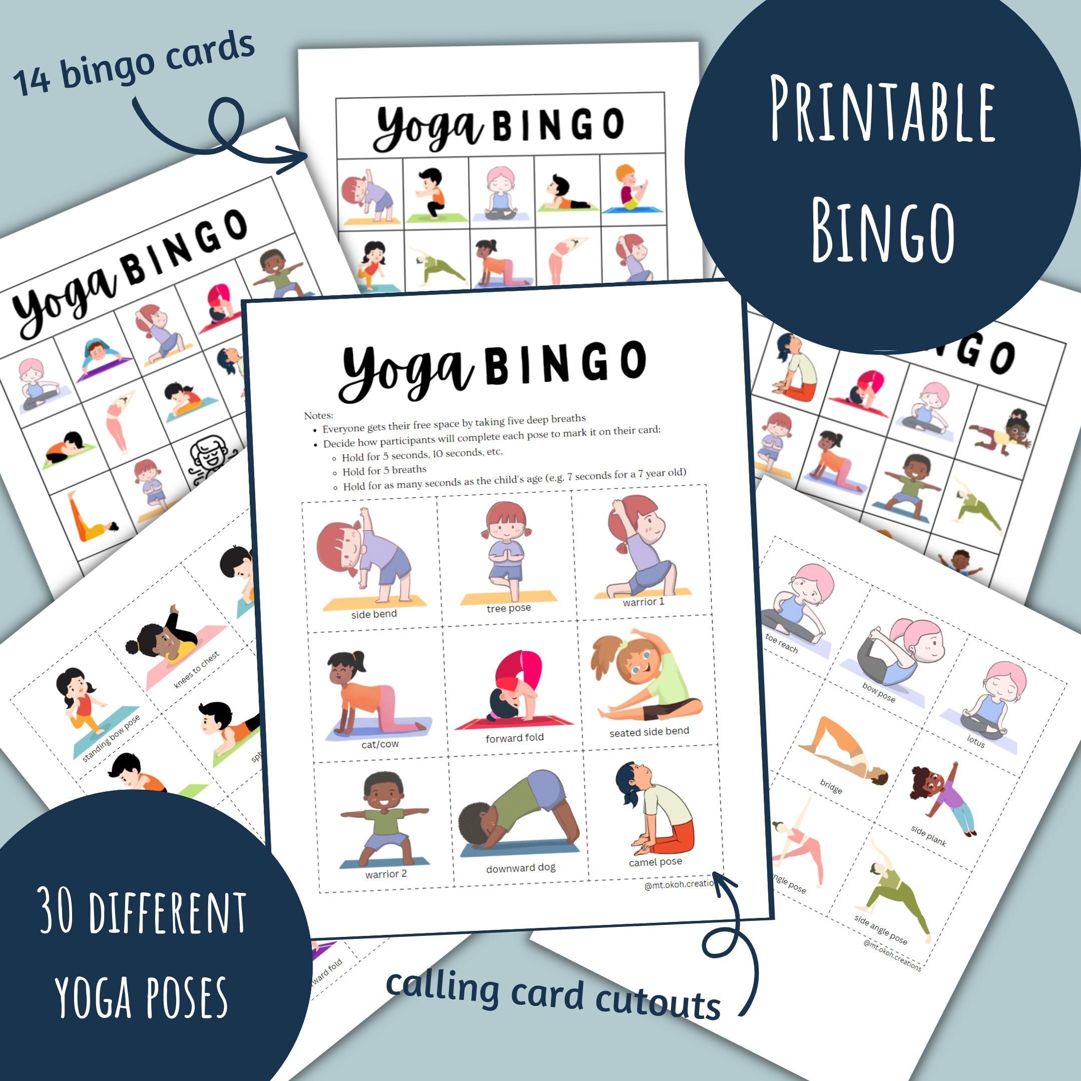 Yoga Bingo Printable - Etsy