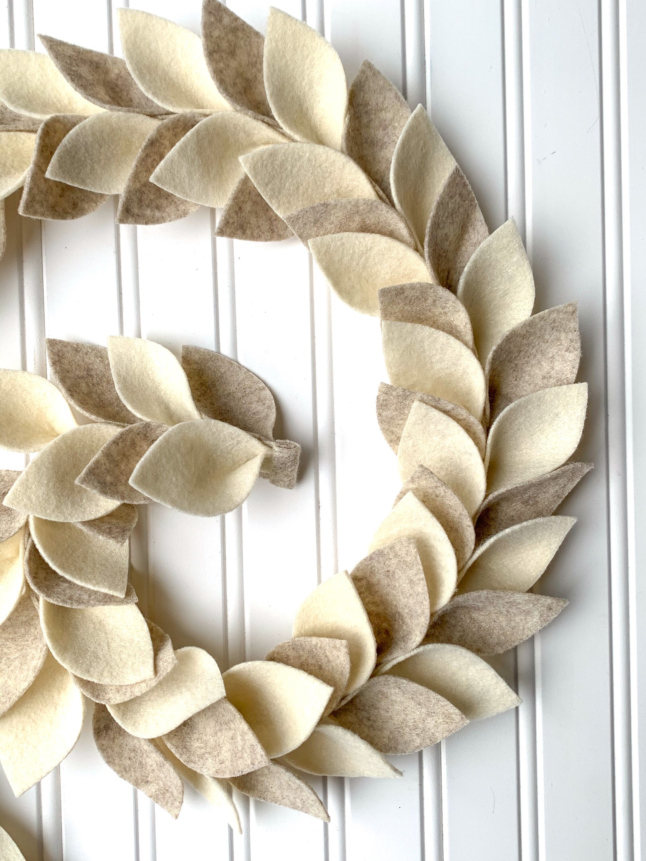 Felt Magnolia Leaf Garland Cream Felt Leaf Garland Magnolia - Etsy