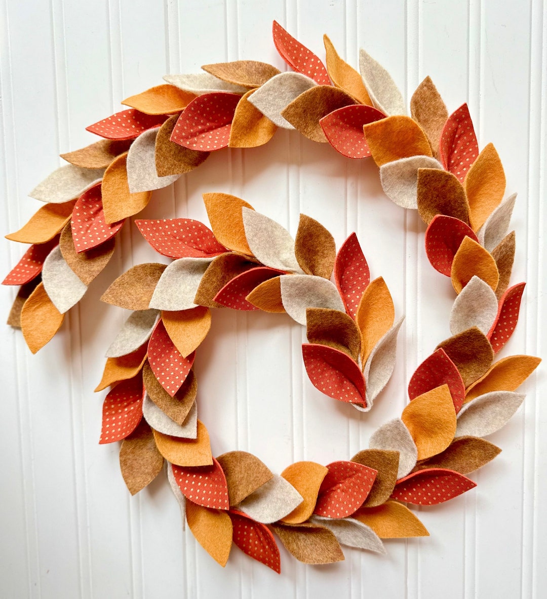 Autumn Felt Leaf Garland With Gold Polka Dots/acorn Felt Garland for ...