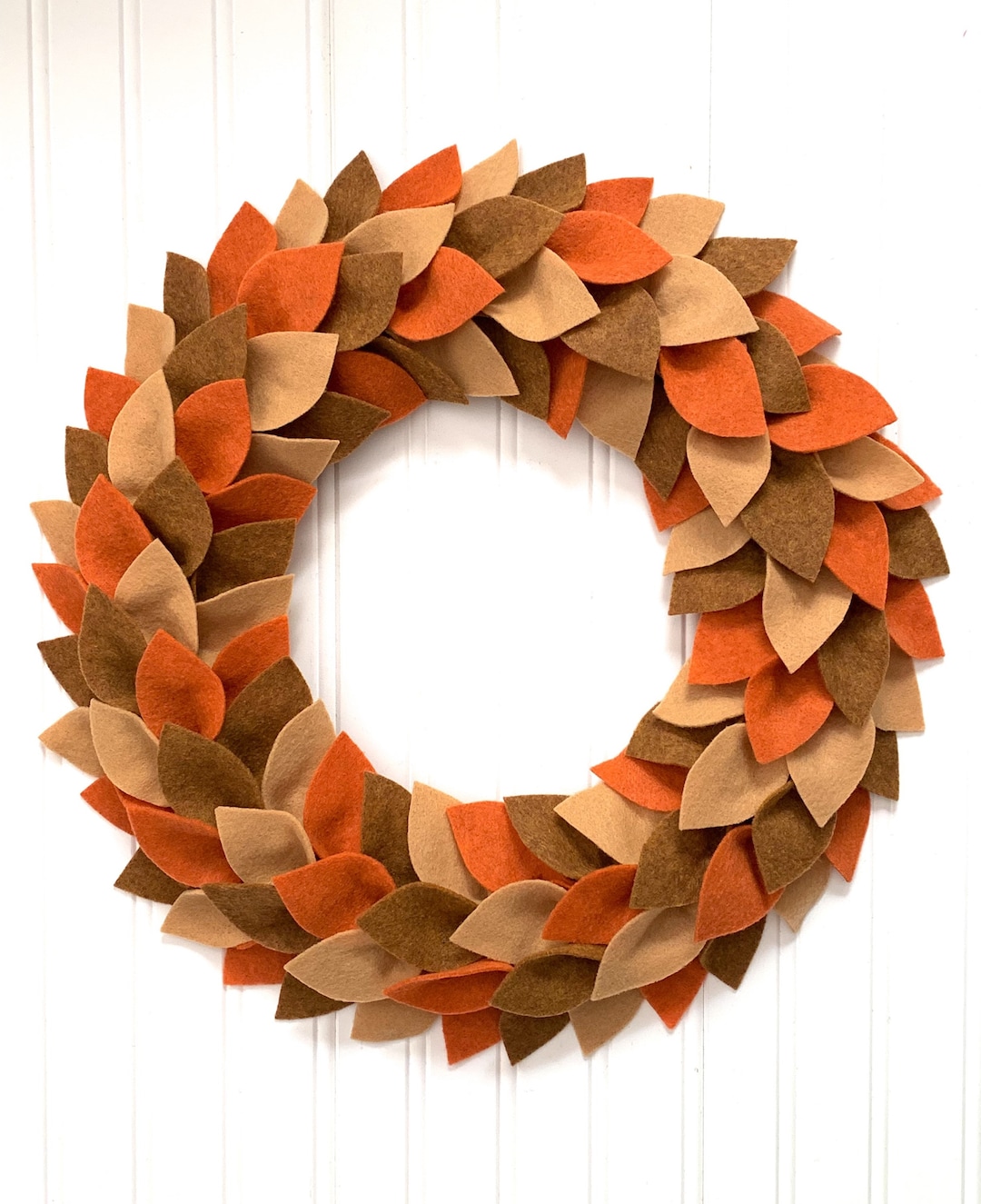 Handmade Autumn Felt Leaf Wreath: Fall Thanksgiving Decor - Etsy