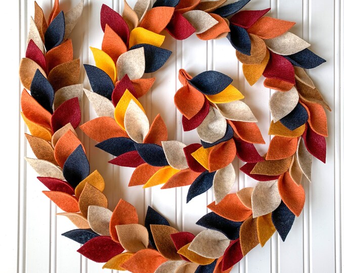 Fall Felt Leaf Garland Fall Mantel Decor Garland Autumn Leaf - Etsy