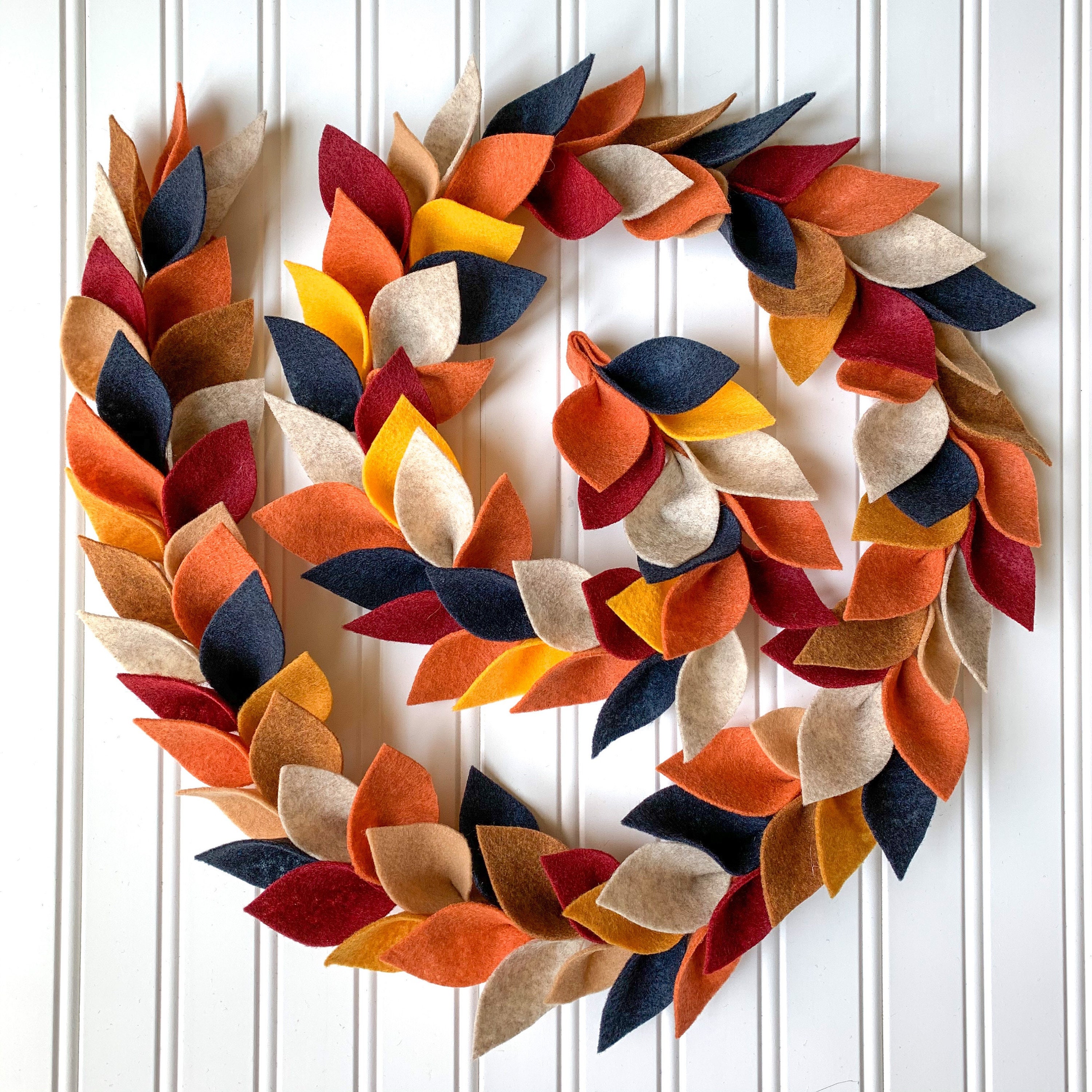 Fall Felt Leaf Garland Fall Mantel Decor Garland Autumn Leaf - Etsy