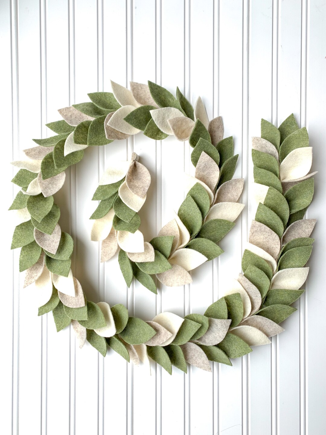 Magnolia Felt Leaf Garland/farmhouse Decor/spring Garland/spring ...