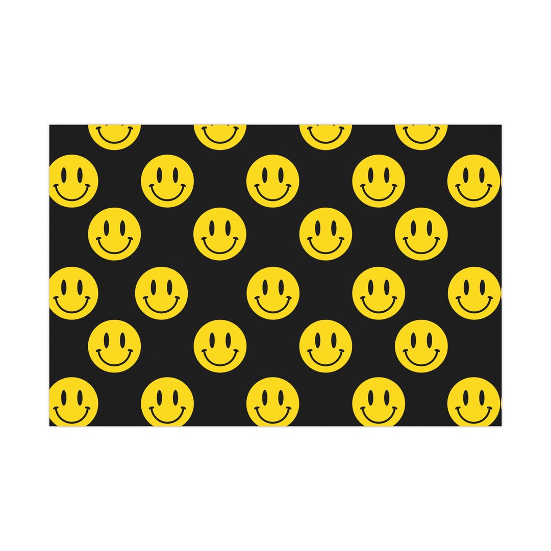 Smiley Face Gift Wrap Paper, Fun Wrapping Paper for Holidays, Birthday ...