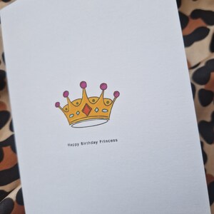 Birthday Card, Happy Birthday Princess. Cute Birthday Card. Handmade ...
