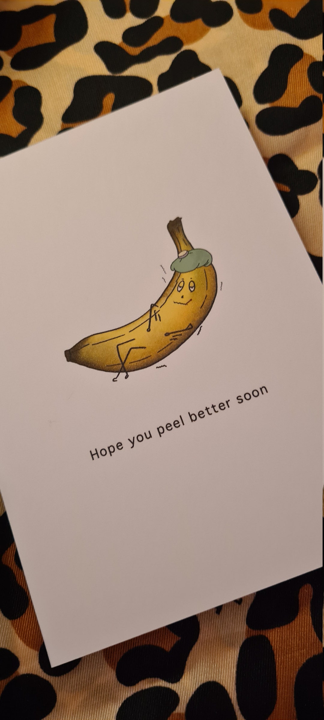 Hope You Peel Better Soon. Greeting Card. Blank Inside. Sympathy Card ...