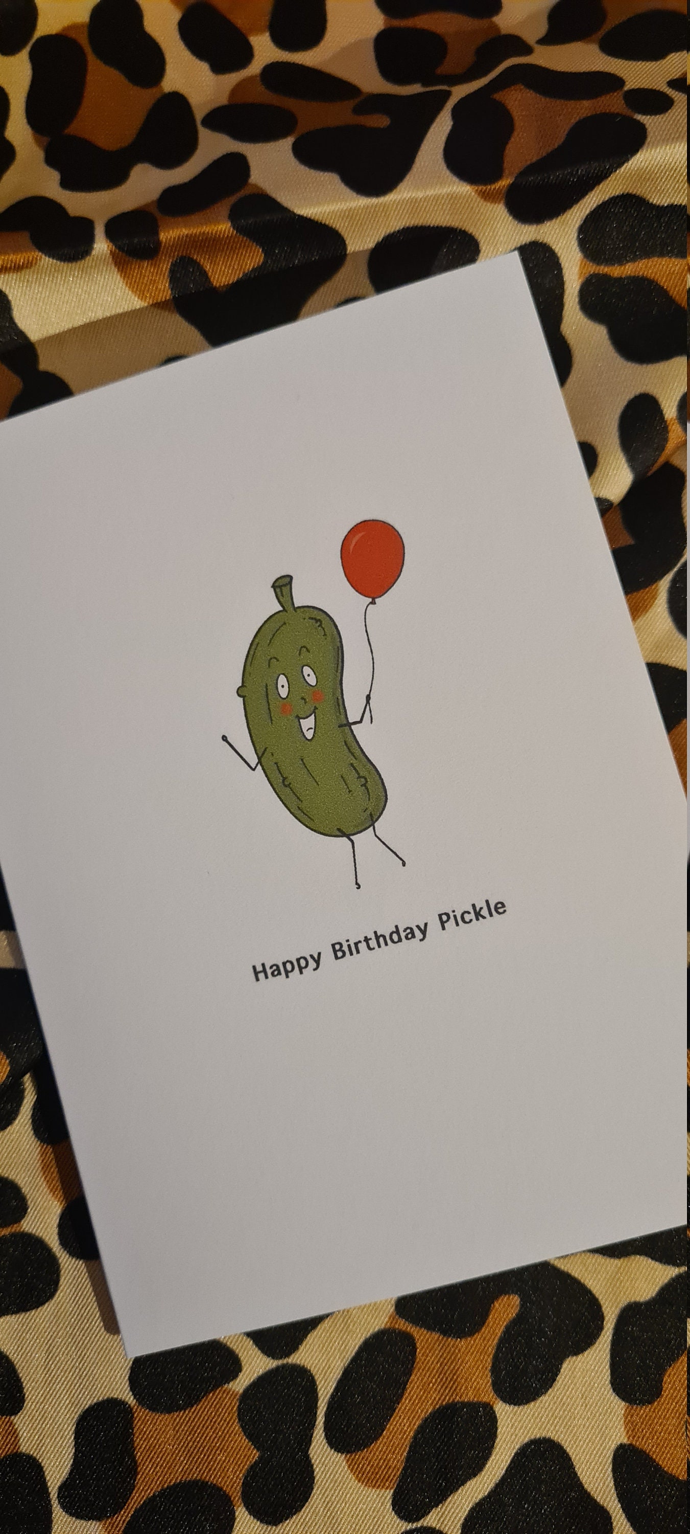 Happy Birthday Pickle, Birthday Card, Handmade Card, Funny Card, Small ...
