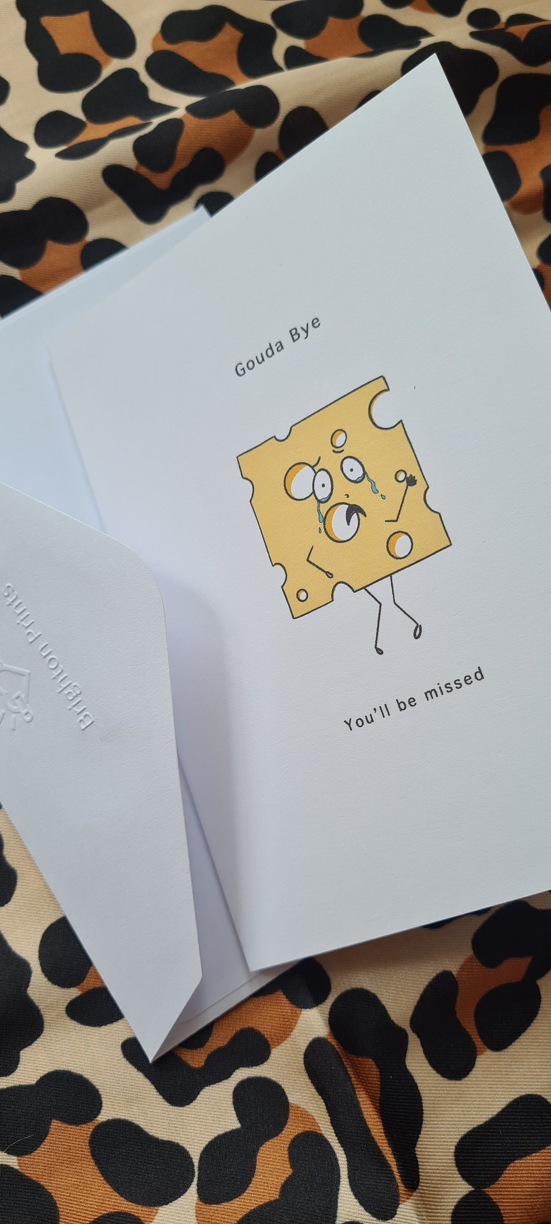 Goodbye Card. Gouda Bye - You'll Be Missed Card. Cute Card, Funny ...