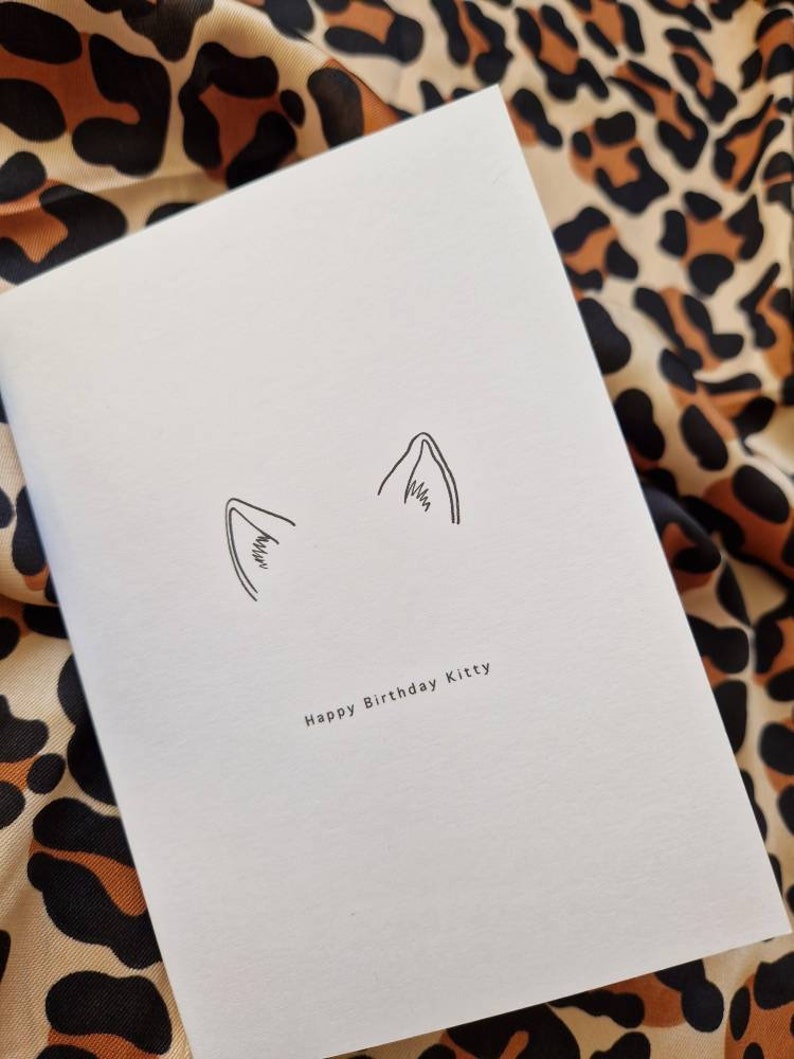 Birthday Card. Cat Card, Digital Download, Print at Home, Happy ...