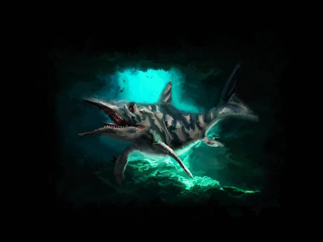 Ichthyosaur Print | Paleoart Print | Mesozoic Marine Illustration ...