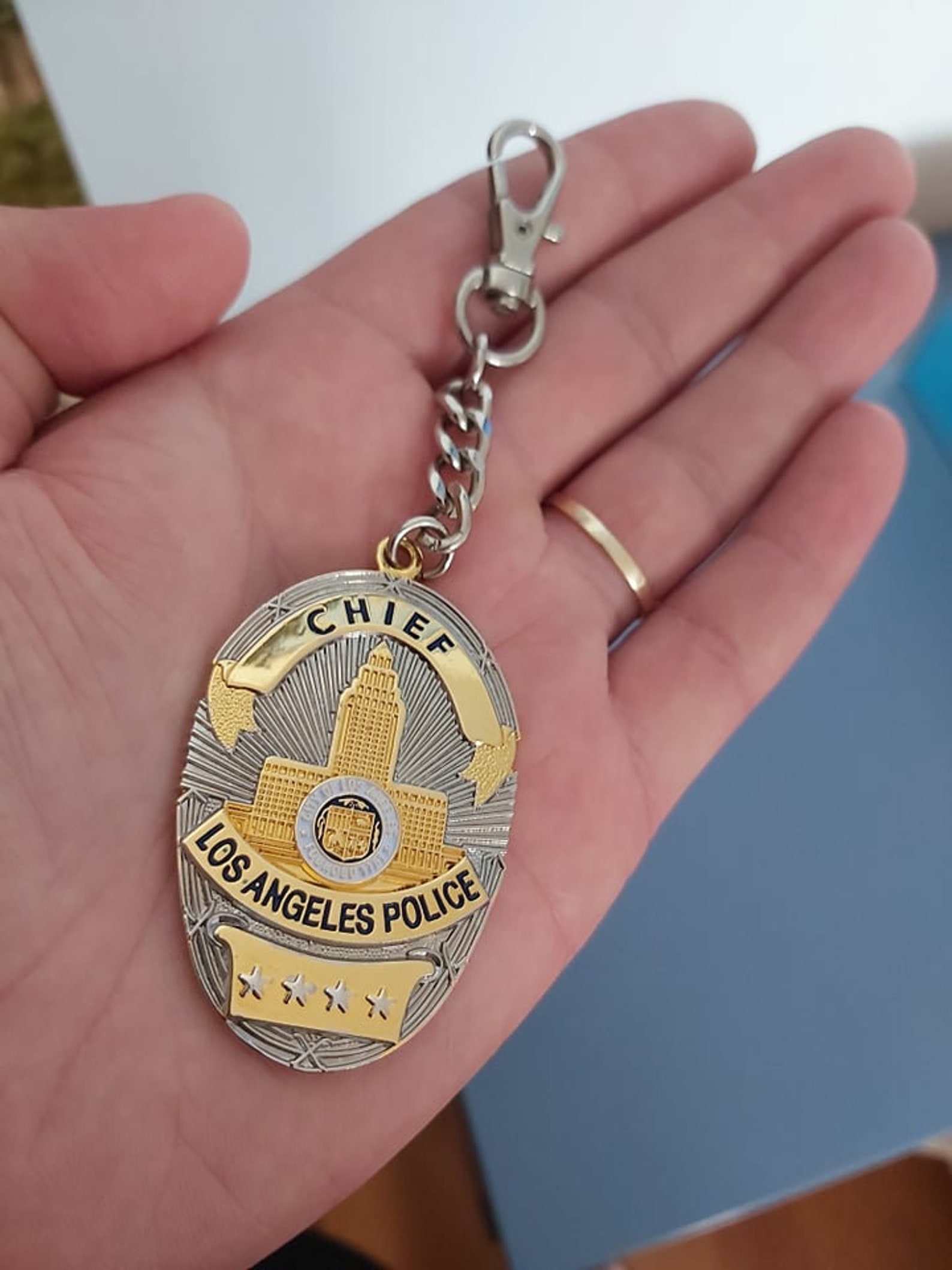 LAPD Chief Badge Sleutelhanger Los Angeles Police Small | Etsy