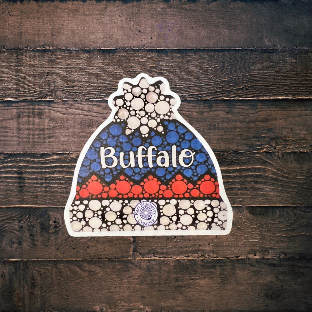 Buffalo VINYL STICKER Buffalo STICKER Dot Art Sticker Water Bottle ...