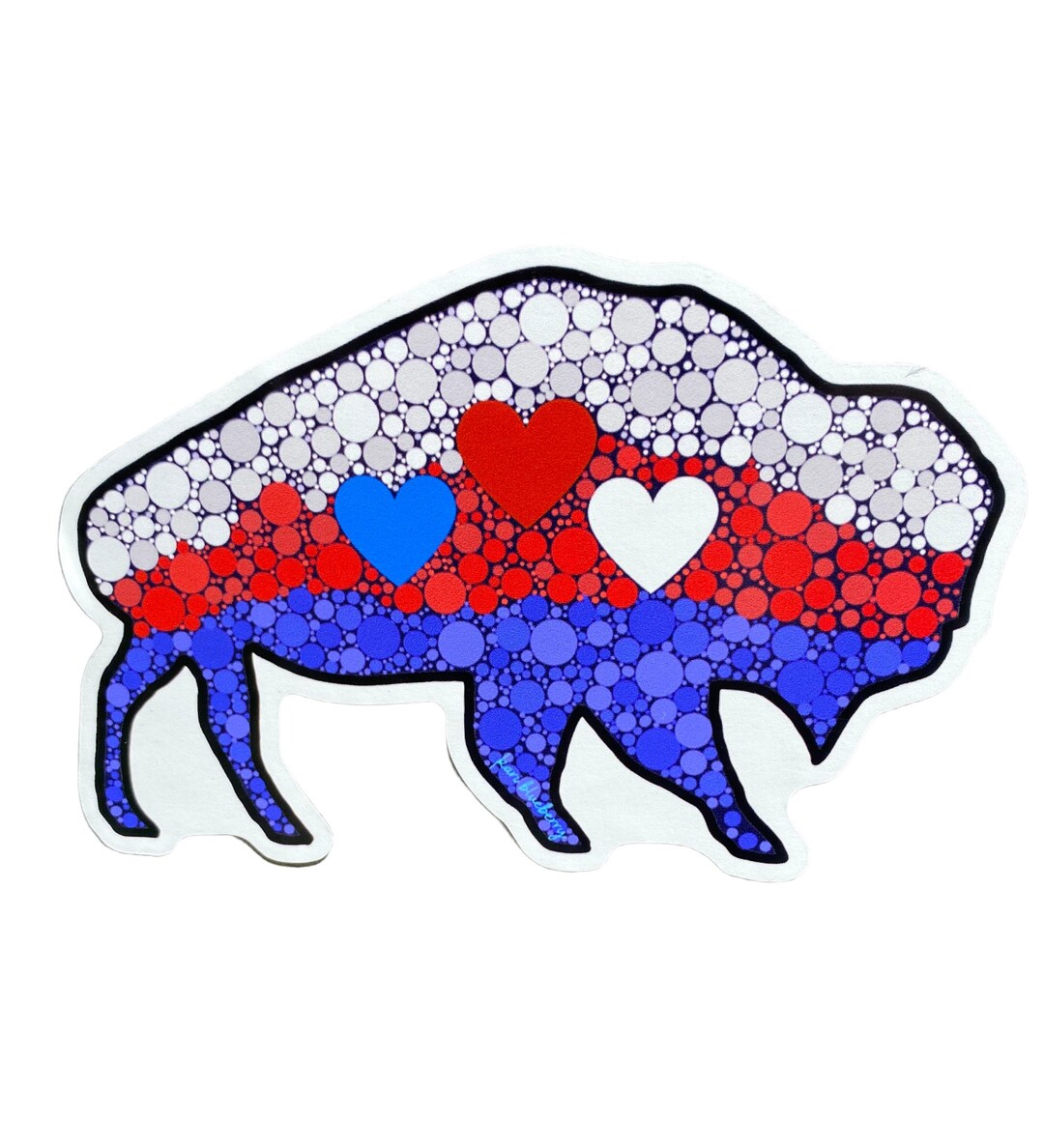 Buffalo, Dot Art VINYL STICKER, Water Bottle Sticker, Laptop Sticker ...