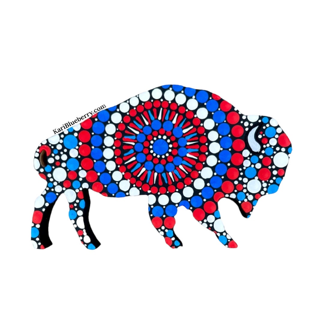 Buffalo Sticker, Buffalo Dot Art VINYL STICKER, Water Bottle Sticker ...