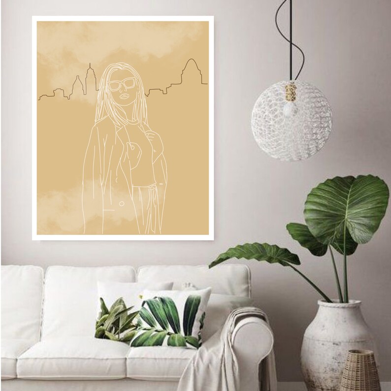 Custom Printable Line Art Drawing From Your Photo / Digital Line Art ...