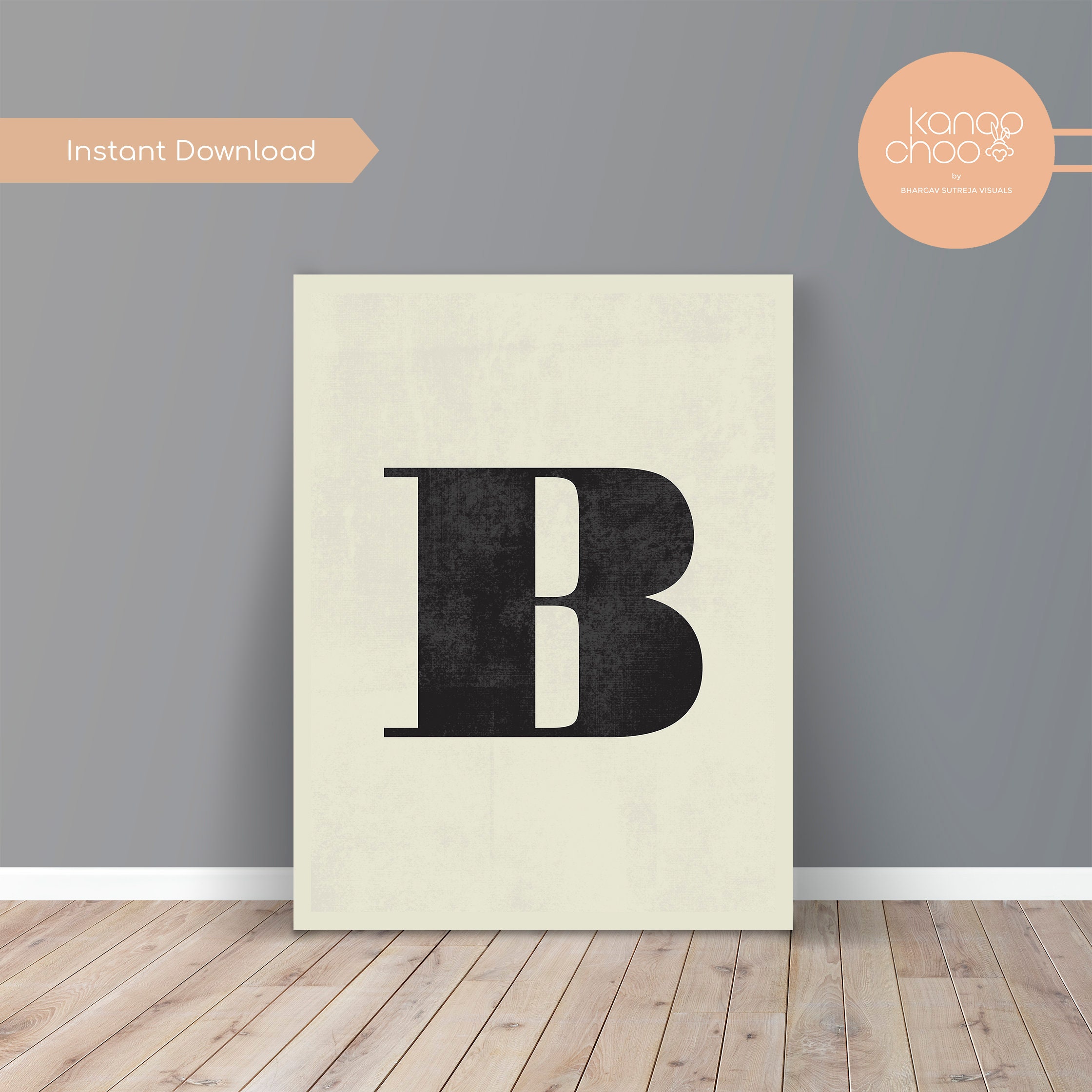 Alphabet B Poster, Printable Wall Art, Woodland Nursery, Alphabet Art ...
