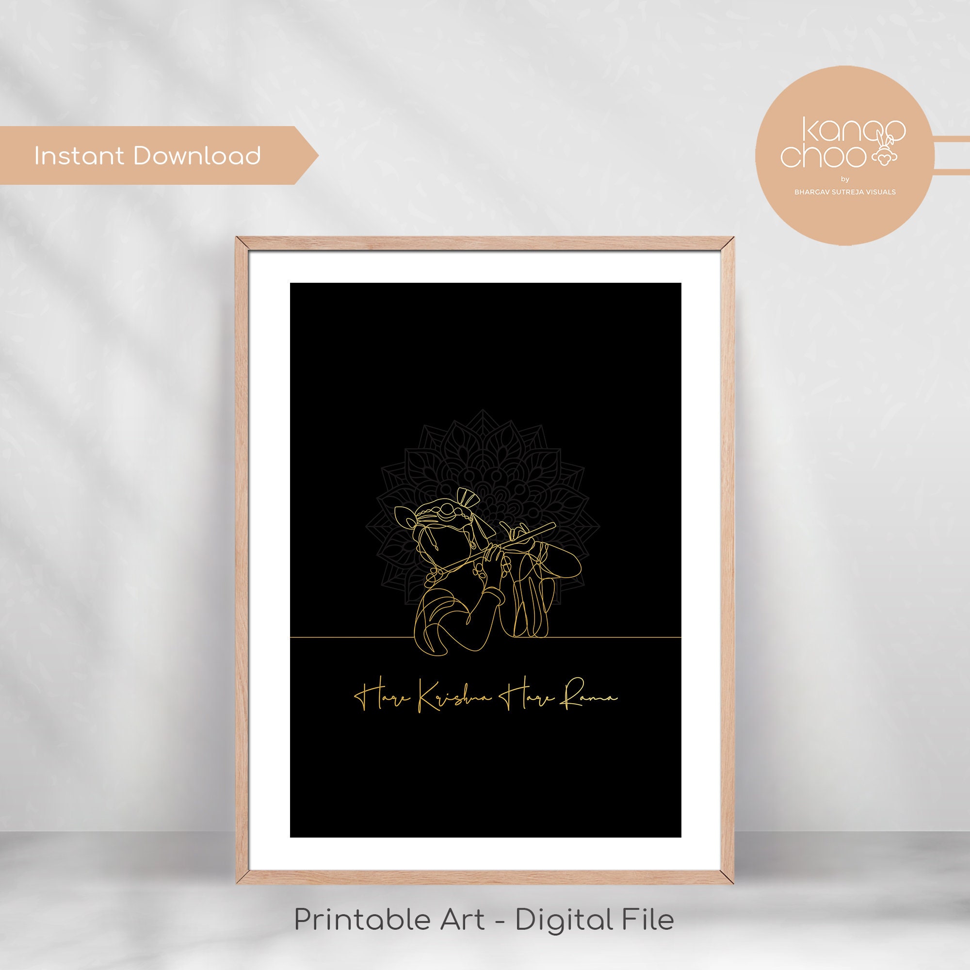 Lord Krishna Line Art Spiritual Print Hindu Deities Krishna - Etsy