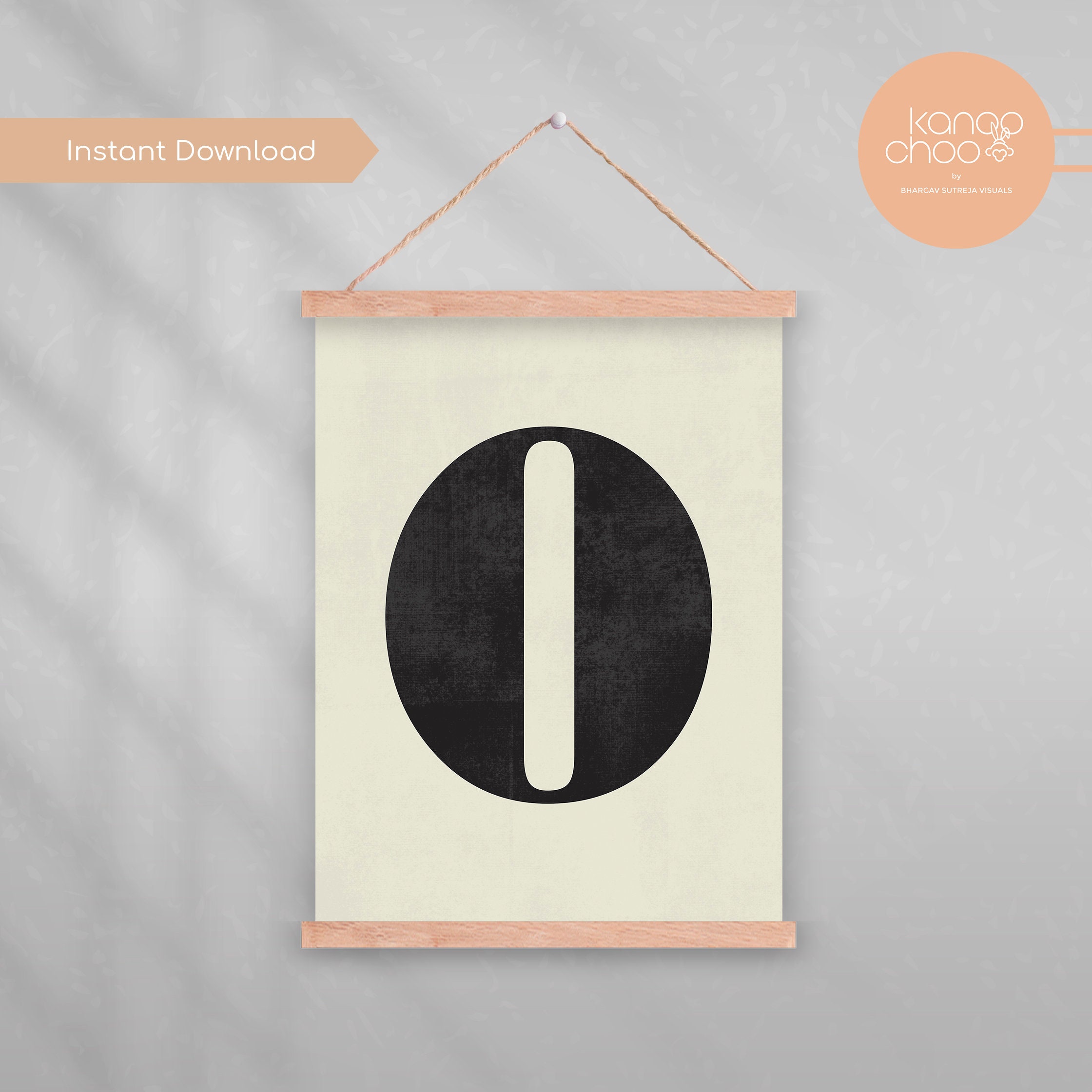 Number Zero Poster Typography Number Print Black and White - Etsy