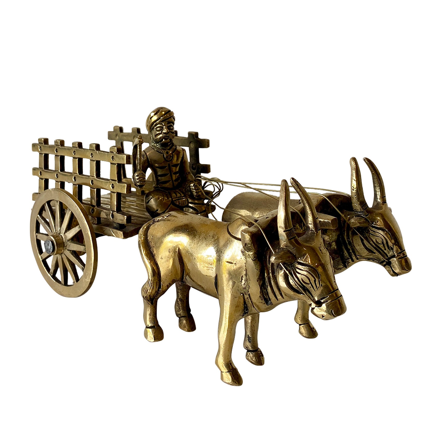Cartoon Indian Farmer With Bullock Cart