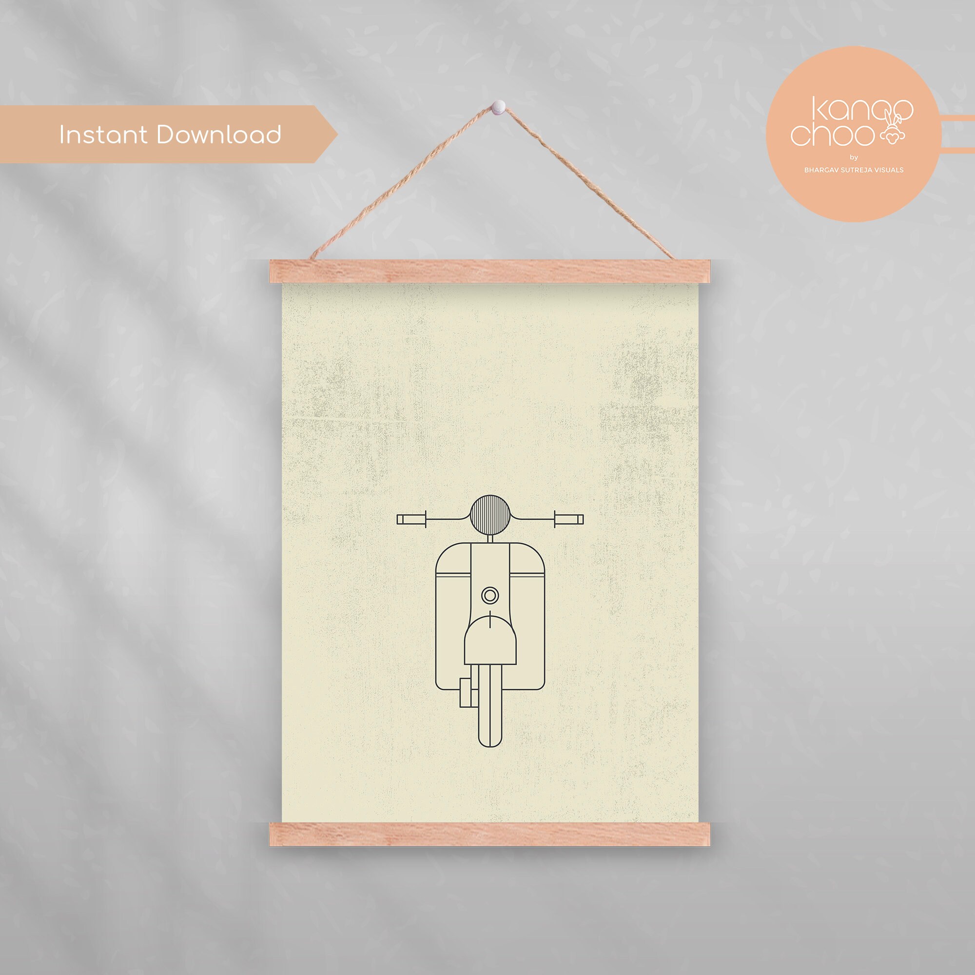Vintage Scooter, Bike Art Print, Kids Room Decor, Scooter Print ...
