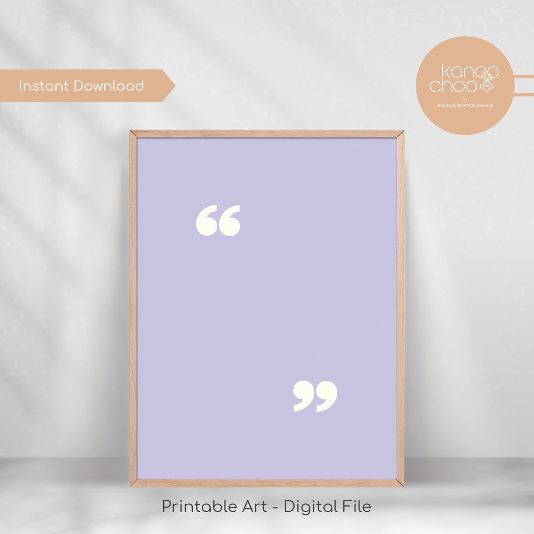 Inverted Comma Print, Quotation Mark Poster, Home Decor, Printable Wall ...