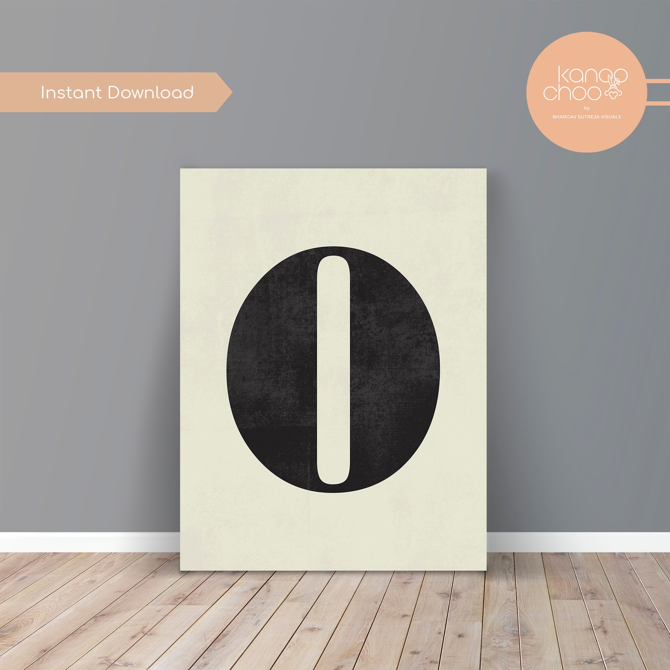 Number Zero Poster, Typography, Number Print, Black and White ...