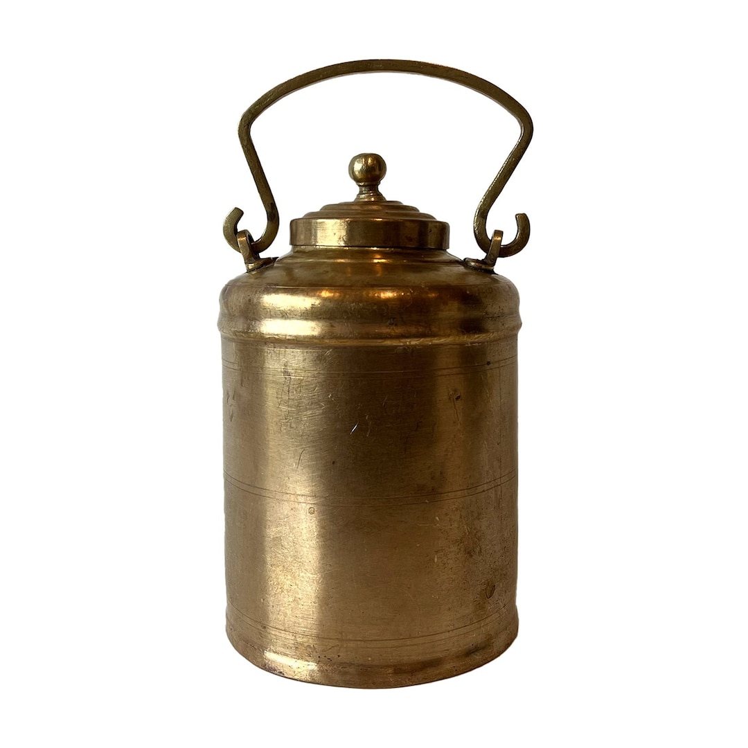 Antique Brass Container Box, Solid Brass Storage, Old Artifact, Indian ...