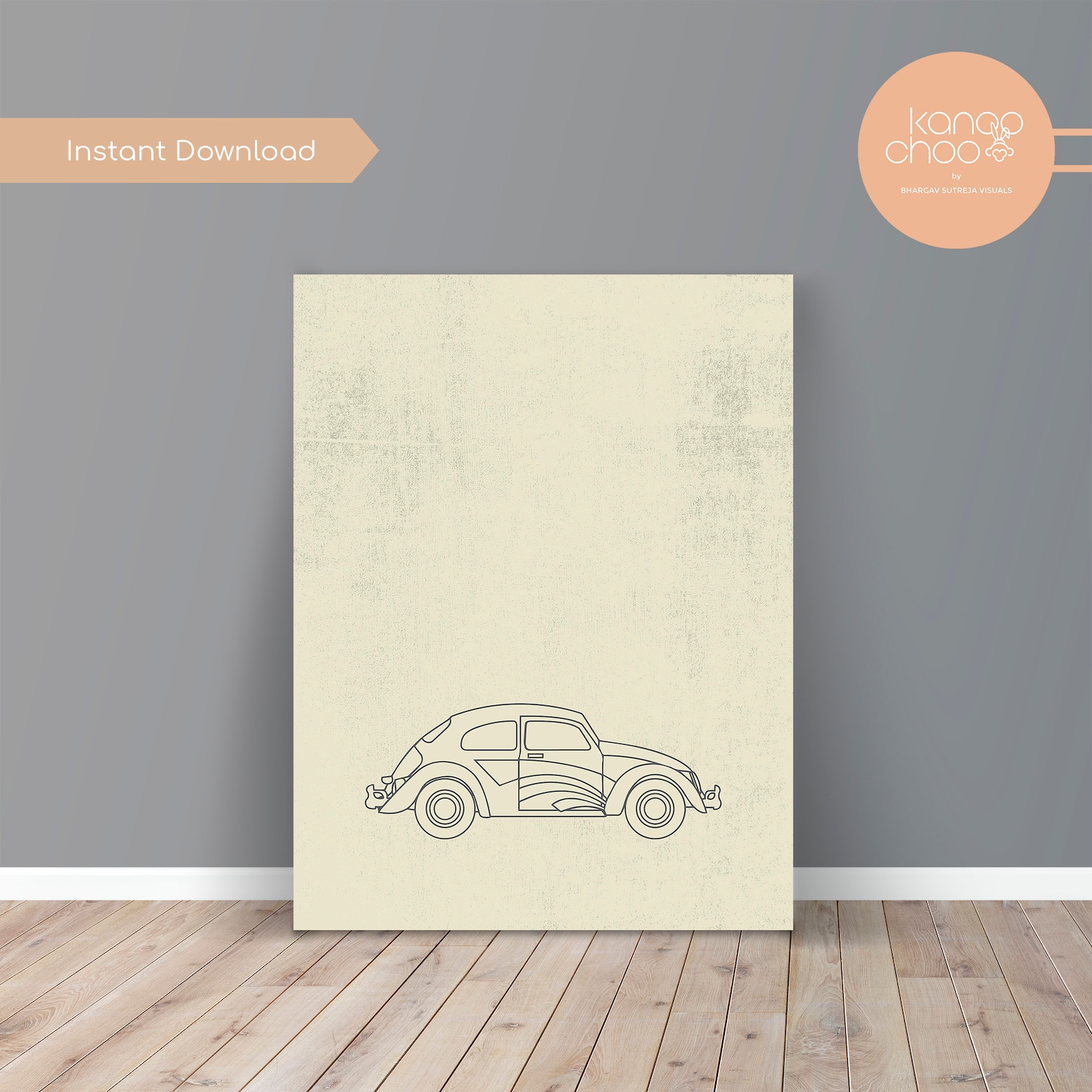 Car Poster Retro Car Print Kids Room Decor Printable Wall | Etsy
