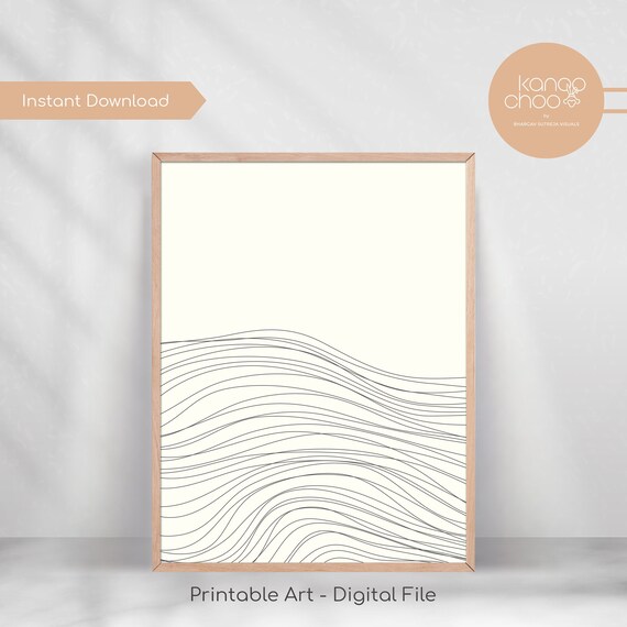 Line Art Waves Modern Minimalist Art Abstract Line Drawing - Etsy