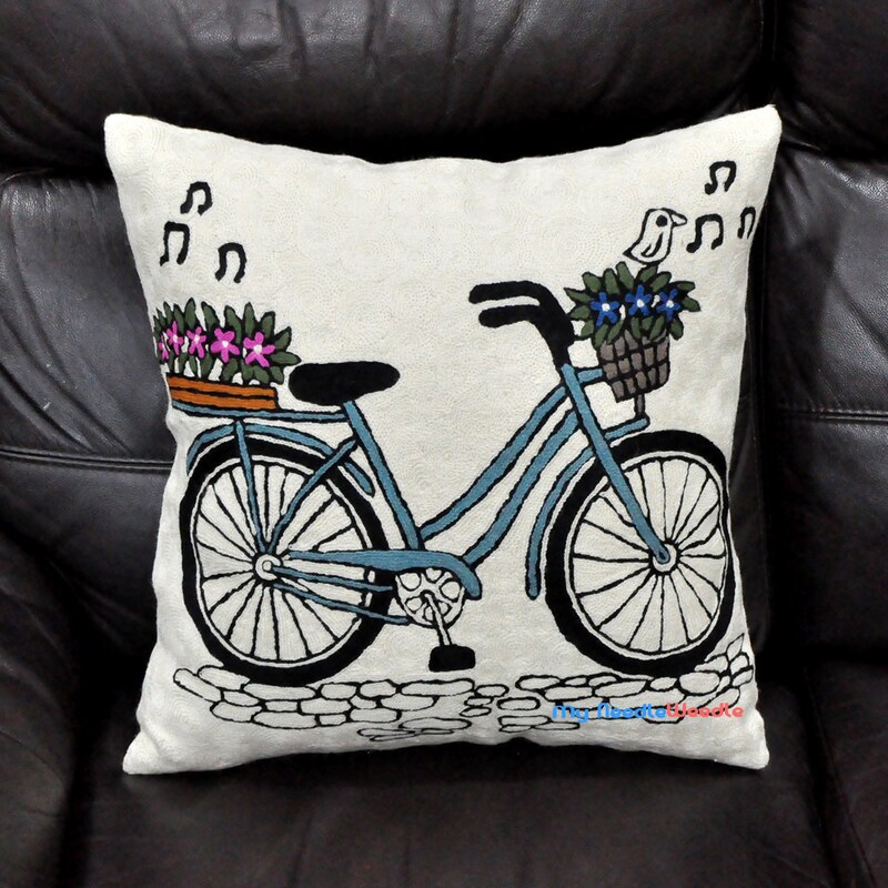 Bicycle Pillow - Etsy