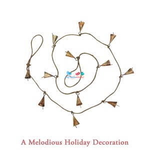 Pair Rustic Bell Mantle Garland Wind Chime, 12 Cone Bells 1.75" Perfect ...