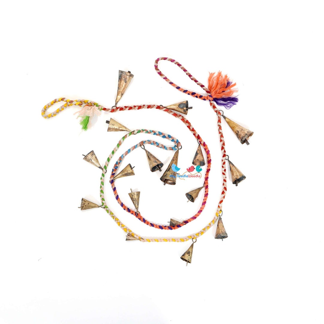 Garland Bunting String of Rustic Bells, Vintage Cow Bells Door Hanging ...