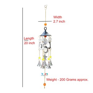Celestial Wind Chimes Sun Catcher, Indian Brass Bells Silver Windchime ...