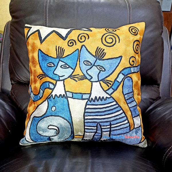 Cat Throw Pillow - Etsy