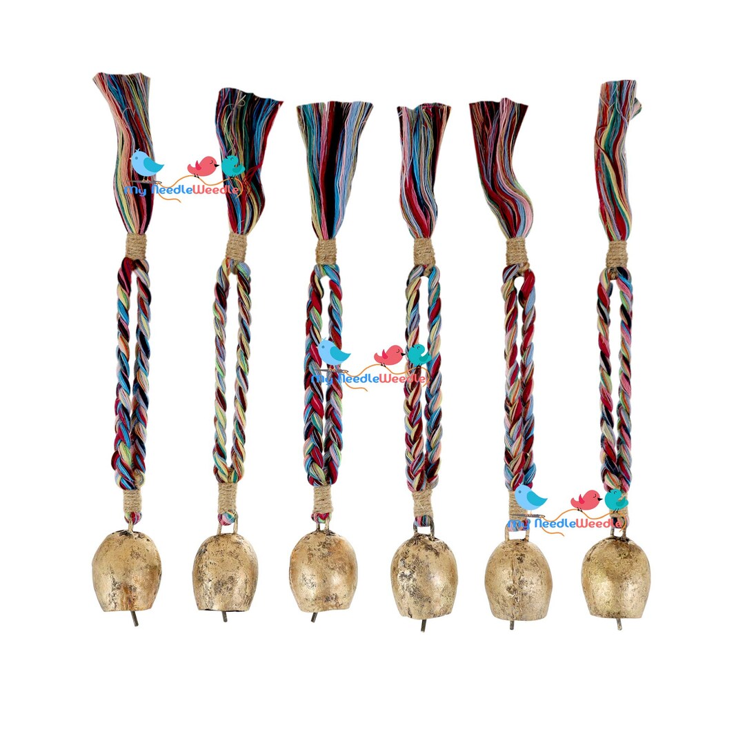 Rainbow Rustic Bells Xmas Ornaments, Christmas Gift Toppers, Country ...